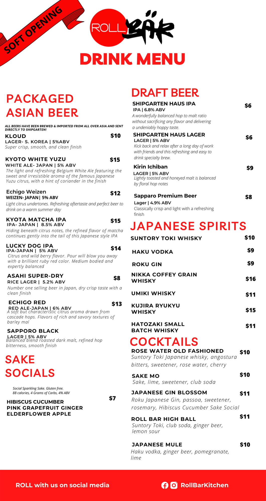 Cocktails and Beer - CREATE. ROLL. EAT.